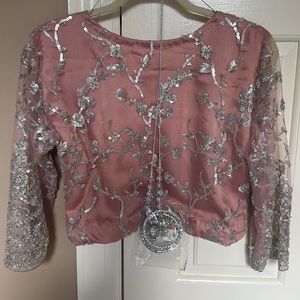 custom made | Tops | Crop Toptopsari Blouse Custom Madeembroideredsaree ...